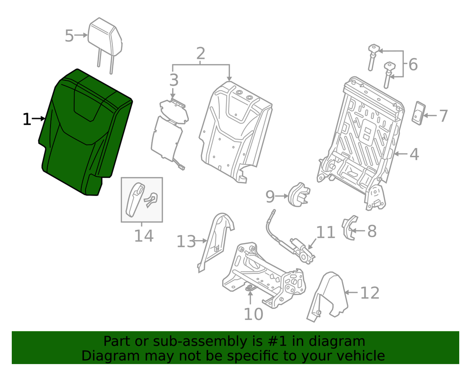 Genuine Ford Seat Back Cover FT4Z-5866600-BA | eBay