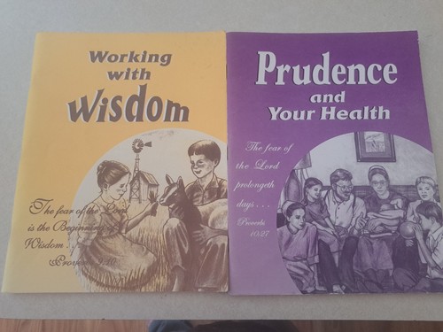 Working with wisdom Prudence and Your Health SET workbooks Christian homeschool | eBay