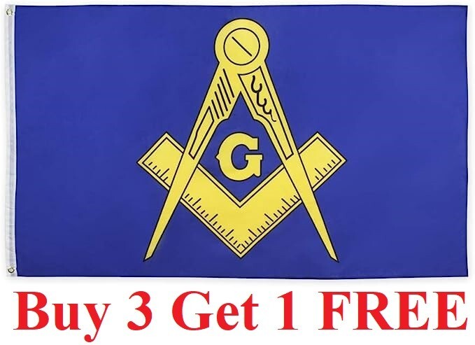 Mason Flag 3x5ft Blue & Gold Masonic Society Flag Free Mason Flag | eBay