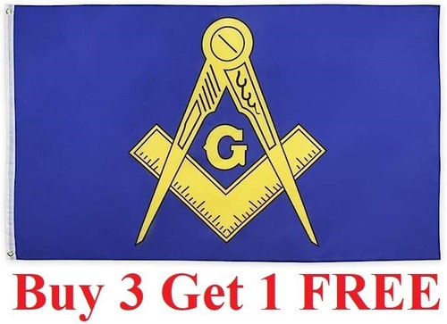 Mason Flag 3x5ft Blue & Gold Masonic Society Flag Free Mason Flag | eBay