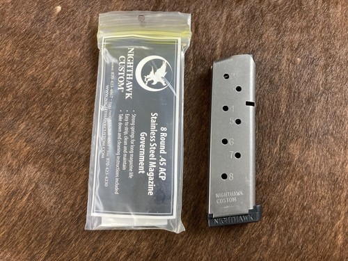 Nighthawk Custom Full Size 1911 .45 ACP 8 Round Stainless Pistol ...