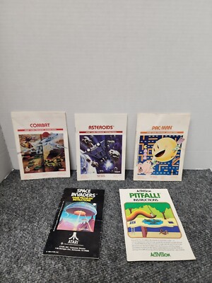atari Game Instructions lot 5 Pacman asteroids combat pitfall space ...