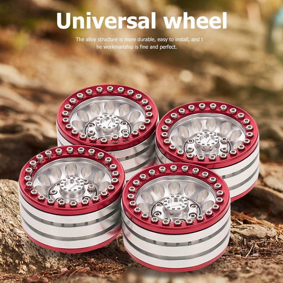1.9" Aluminum Beadlock Wheel Rims for TRX4 SCX10 Tamiya Redcat 1:10 RC ...