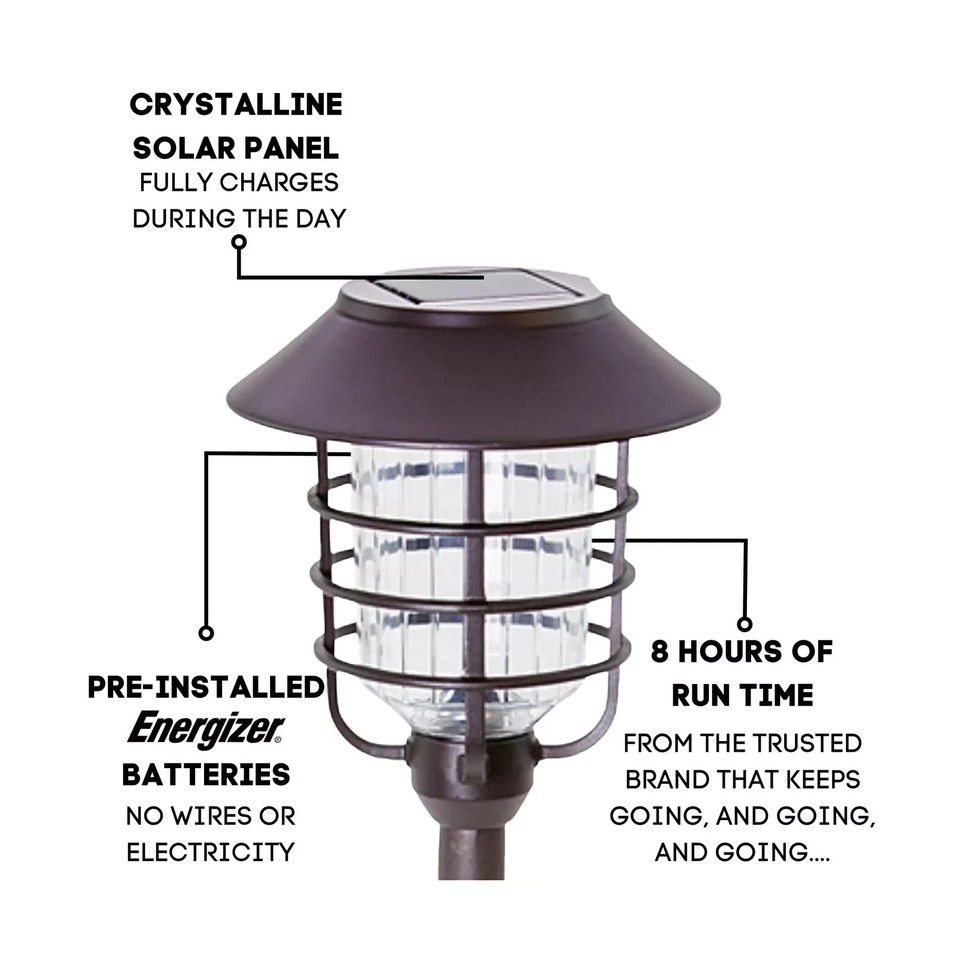 Energizer [ Smartyard ]Solar LED Large Pathway Lights Oil Rubbed Bronze ...