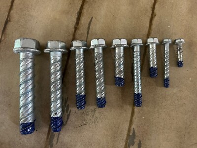 9 Powers Wedge Bolt Anchor Concrete Screw Asst Sizes Blue Tip | eBay