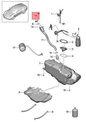 Genuine PORSCHE 718 911 991 Cap With Retaining Strap For Fuel Tank ...