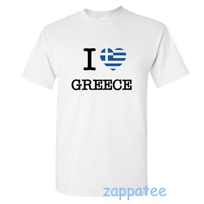 I Love Greece T Shirt. White Greek flag heart tee Adult & Kids sizes ...