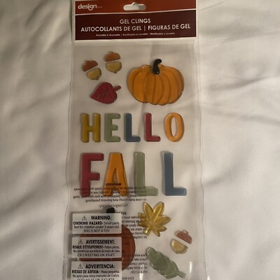 Gel Window Clings Thanksgiving Fall Harvest Pumpkins Leaves Acorns ...