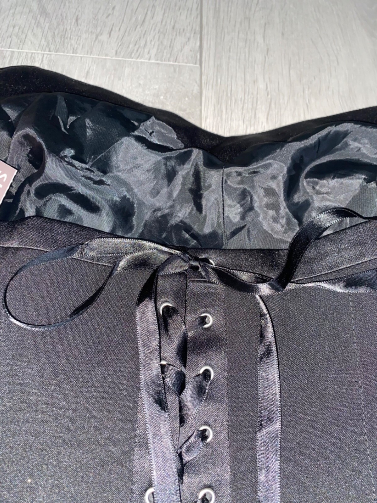 OASIS Y2K Black Basque Size 20 Lace Up Bustier Corset Diva Glam Bustier ...