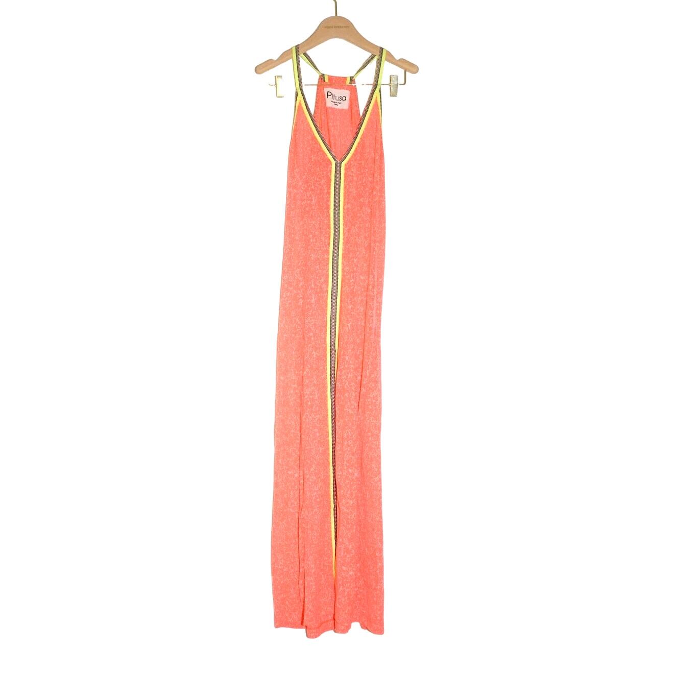 Pitusa - Inca Flowy Long Maxi Dress in Watermelon Ora… - Gem