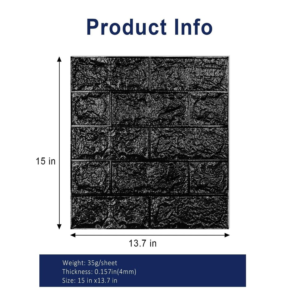 3D Wall Panels Peel and Stick，XPE Foam Stone 3D Wallpaper, Textured ...