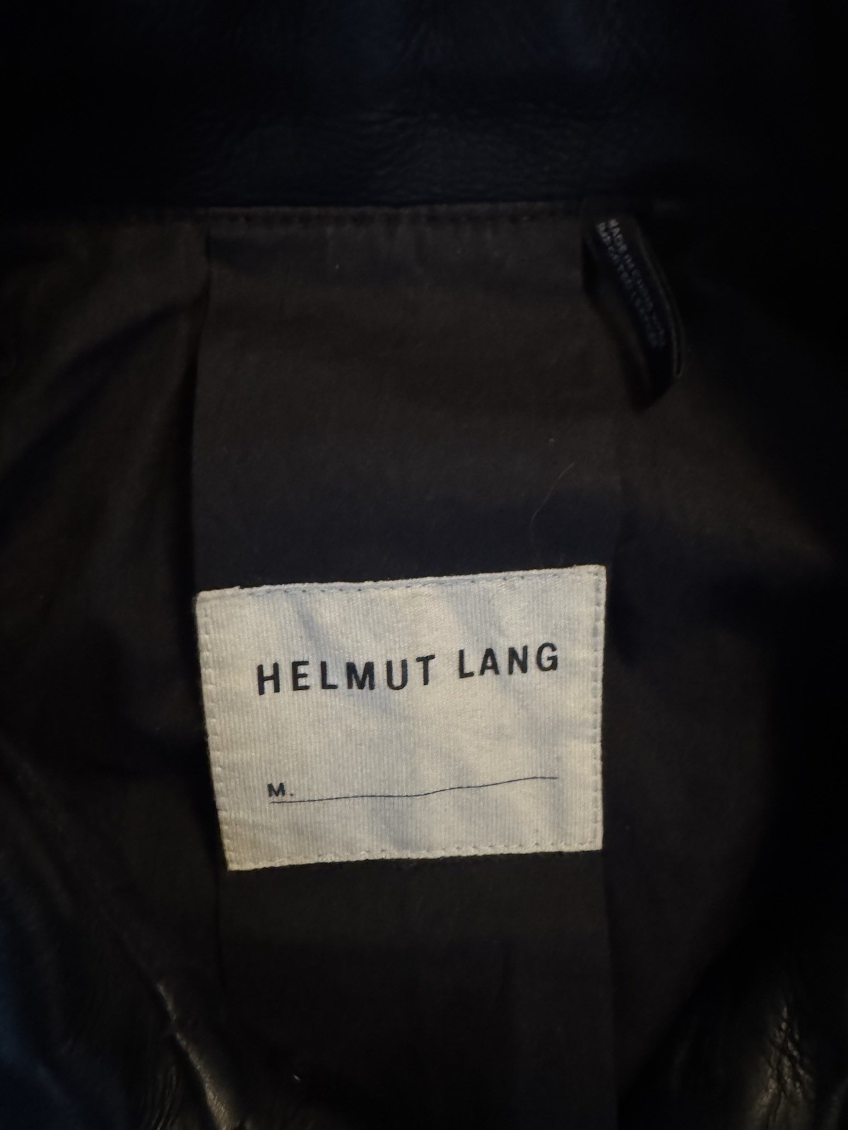 Helmut Lang Cropped Leather Biker Jacket - Size Medium - Gem