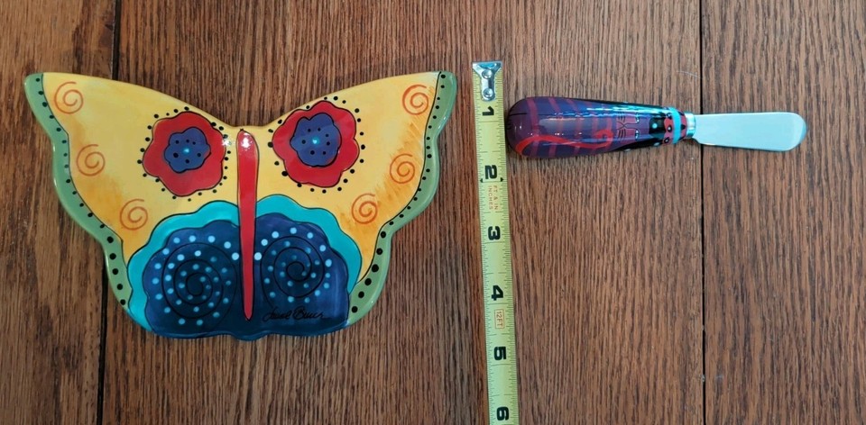 Ganz Laurel Bush Butterfly Trinket Dish Dessert Plate Cat Butter Knife ...