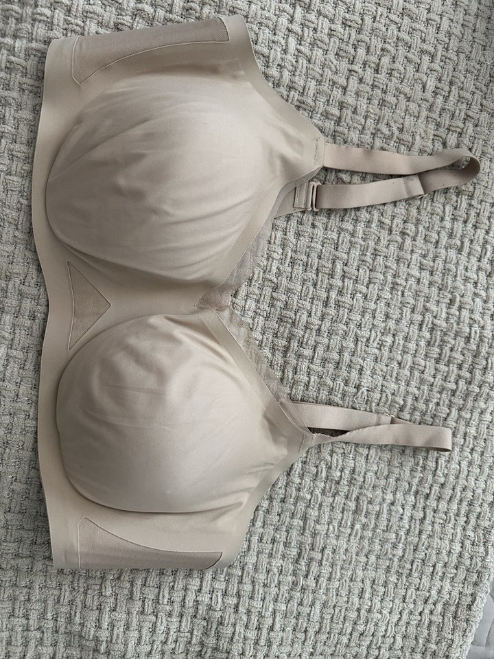 Honeylove Liftwear Crossover Lace Wireless Bra Sand Sz 32D/DD (E) | eBay