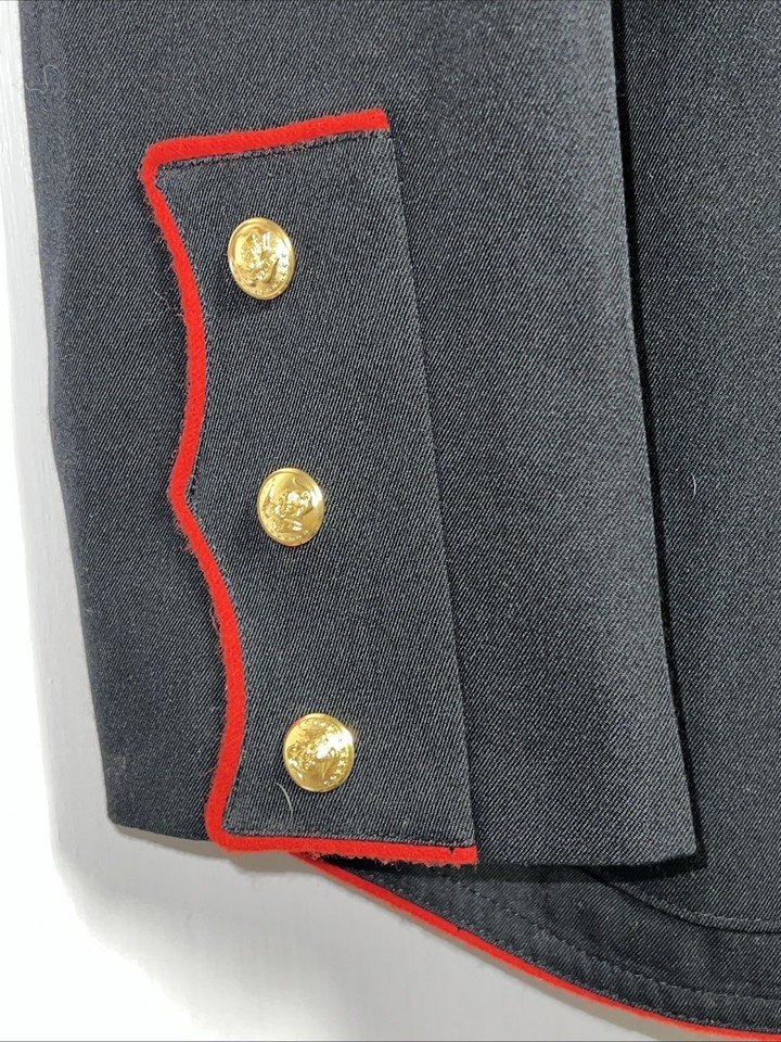 USMC Marine Corps Enlisted Dress Blues Blouse Jacket Size 42L CROWN ...