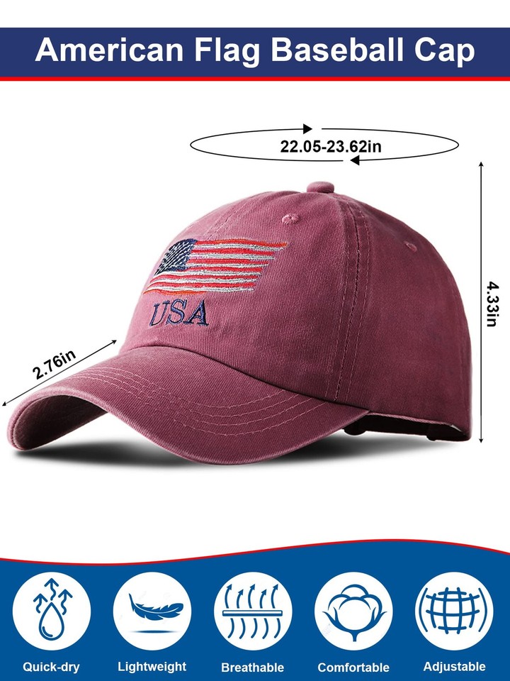 4 Pieces USA Flag Hat American Patriotic Baseball Cap Tactical Hat for Men Ad... | eBay