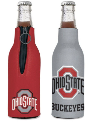 OHIO STATE BUCKEYES 2 SIDED BOTTLE HOLDER COOZIE KOOZIE COOLER WITH ...
