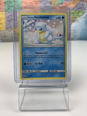 SHIPS SAME DAY Pokemon Card NM Alolan Sandshrew 19/145 Basic Water Type ...