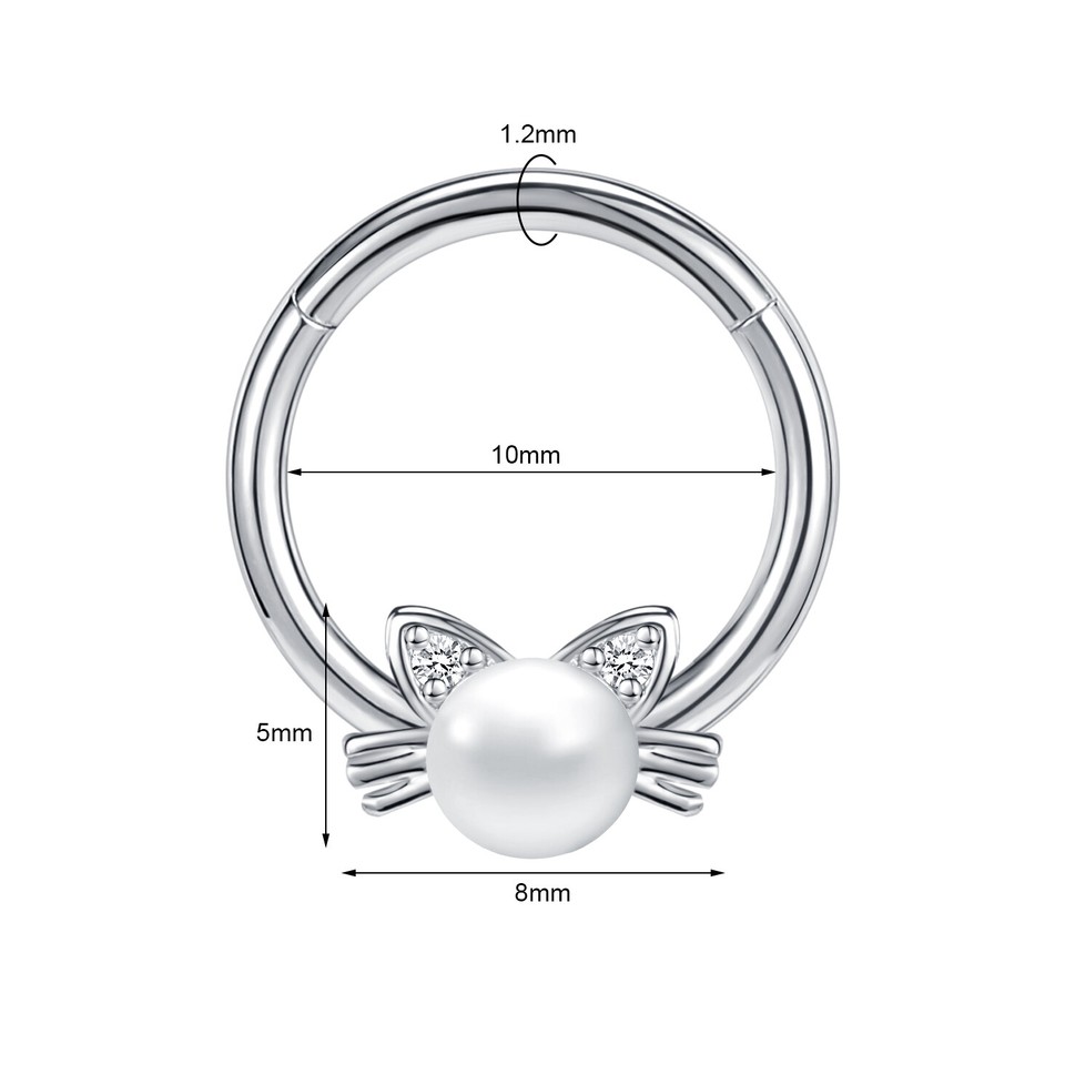 Butterfly Bee Cat Nose Rings Stainless Steel Septum Clicker Ear Tragus ...