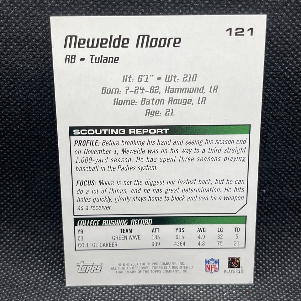 2004 Topps Draft Picks & Prospects Mewelde Moore #121 Rookie RC | eBay