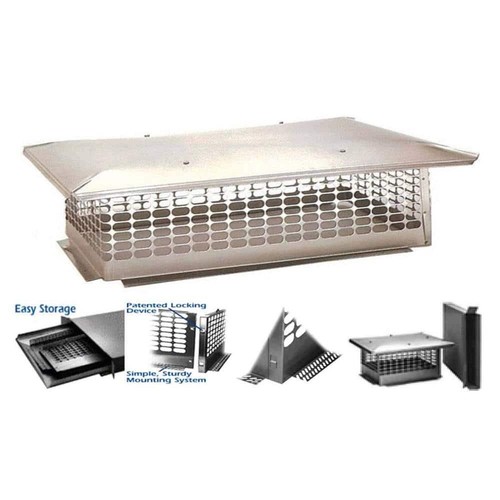 The Forever Cap Chimney Cap 23"X23" Square Stainless Steel Top-Mount ...