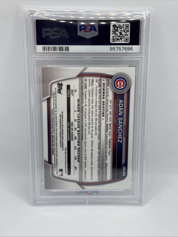 ADAN SANCHEZ 1st Bowman AUTO 2023 Bowman Chrome REFRACTOR #/499 Cubs ...