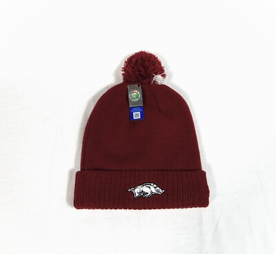 Nike Arkansas Razorbacks Pom Pom Sideline Beanie Sz OSFA NEW 934987 698 ...