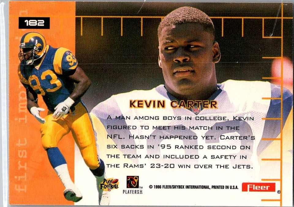 # 182 Kevin Carter St. Louis Rams 1996 Ultra | eBay
