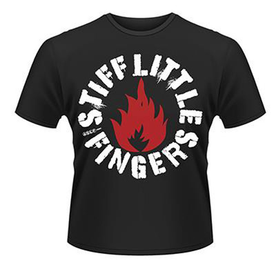 Stiff Little Fingers (SLF) - Flame Logo Black T Shirt Official Merch ...