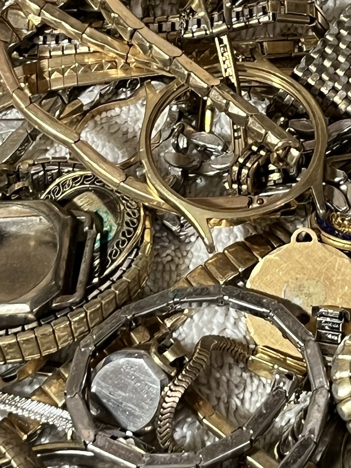 Gold Filled And Plated Scrap Lot 1871 Grams Uncleaned Watch Cases Bands ...
