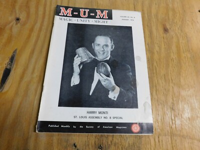 MUM Magazine Magic Unity Might January 1974 Magician Harry Monti 63-8 ...