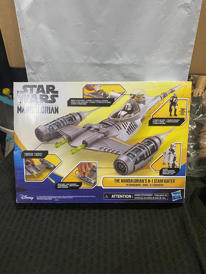 Star Wars Epic Hero Series The Mandalorian's N-1 Starfighter Ship Grogu ...