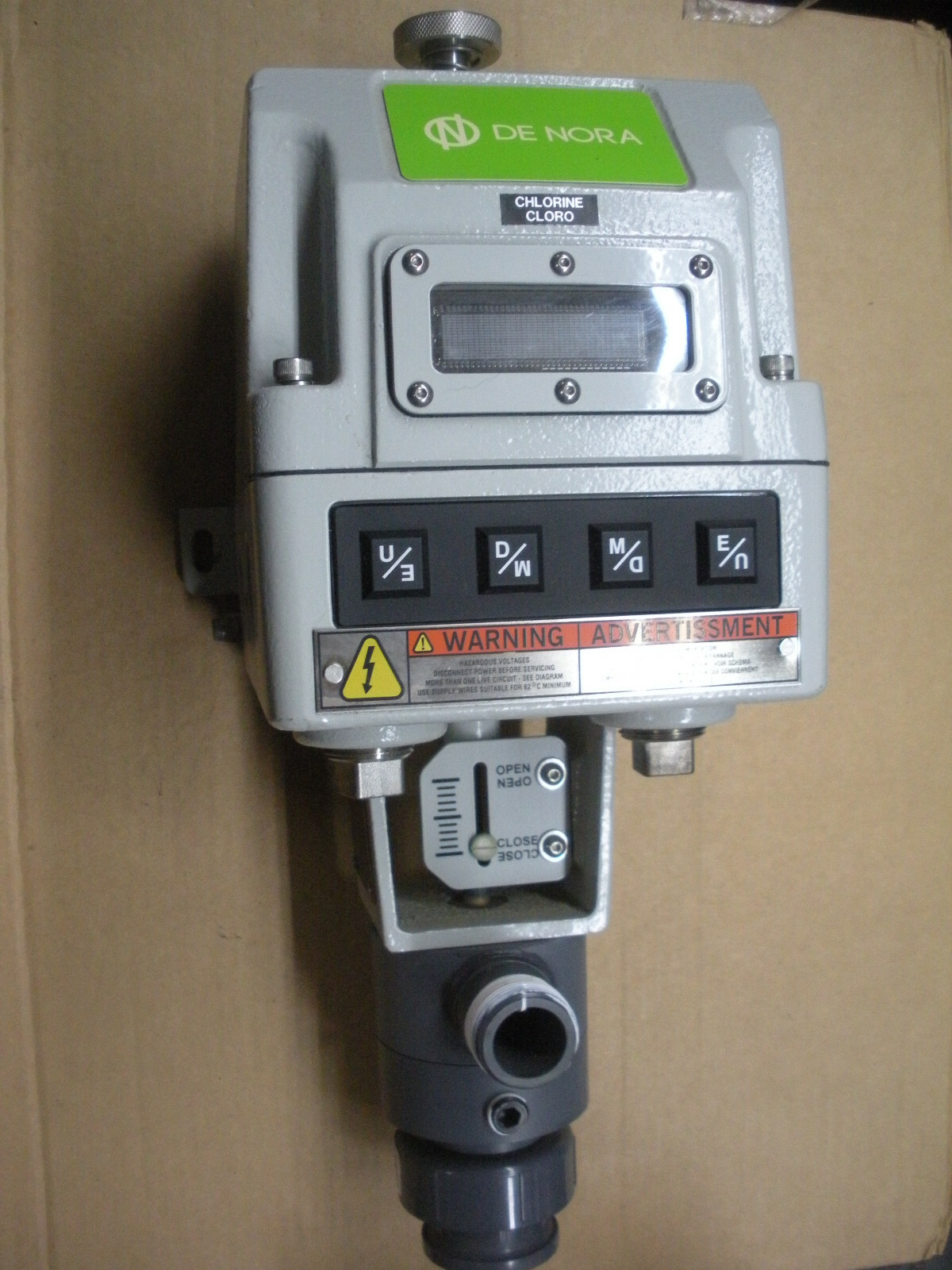 DeNora Chloromatic automatic valve WP7OCV34 w/ flowmeter CL2 series ...