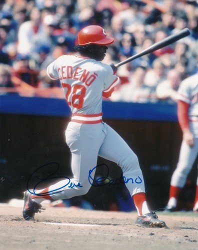 CESAR CEDENO CINCINNATI REDS ACTION SIGNED 8x10 | eBay
