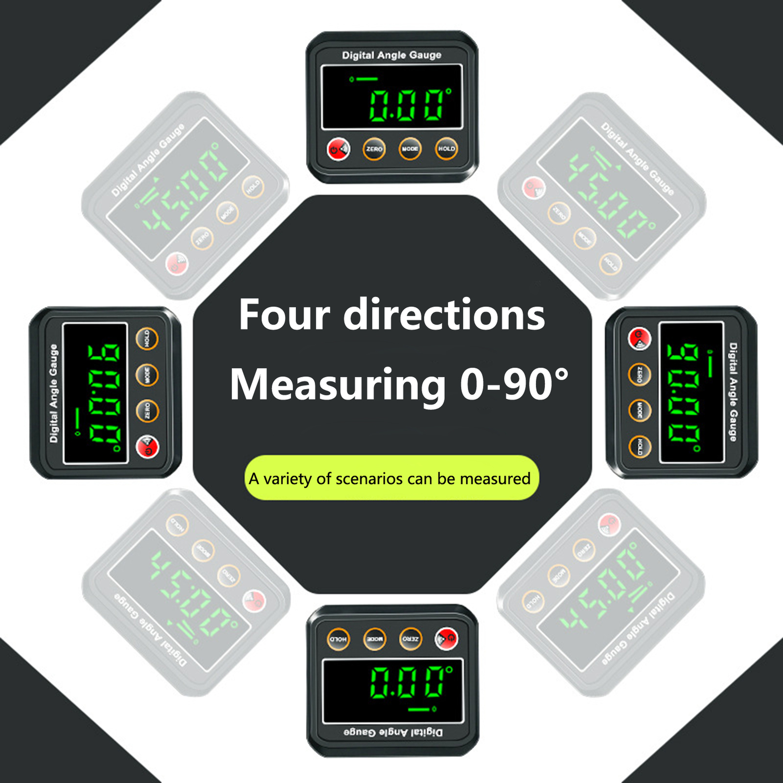 Digital Protractor Inverted Reading Wide Application Backlit Lcd ...