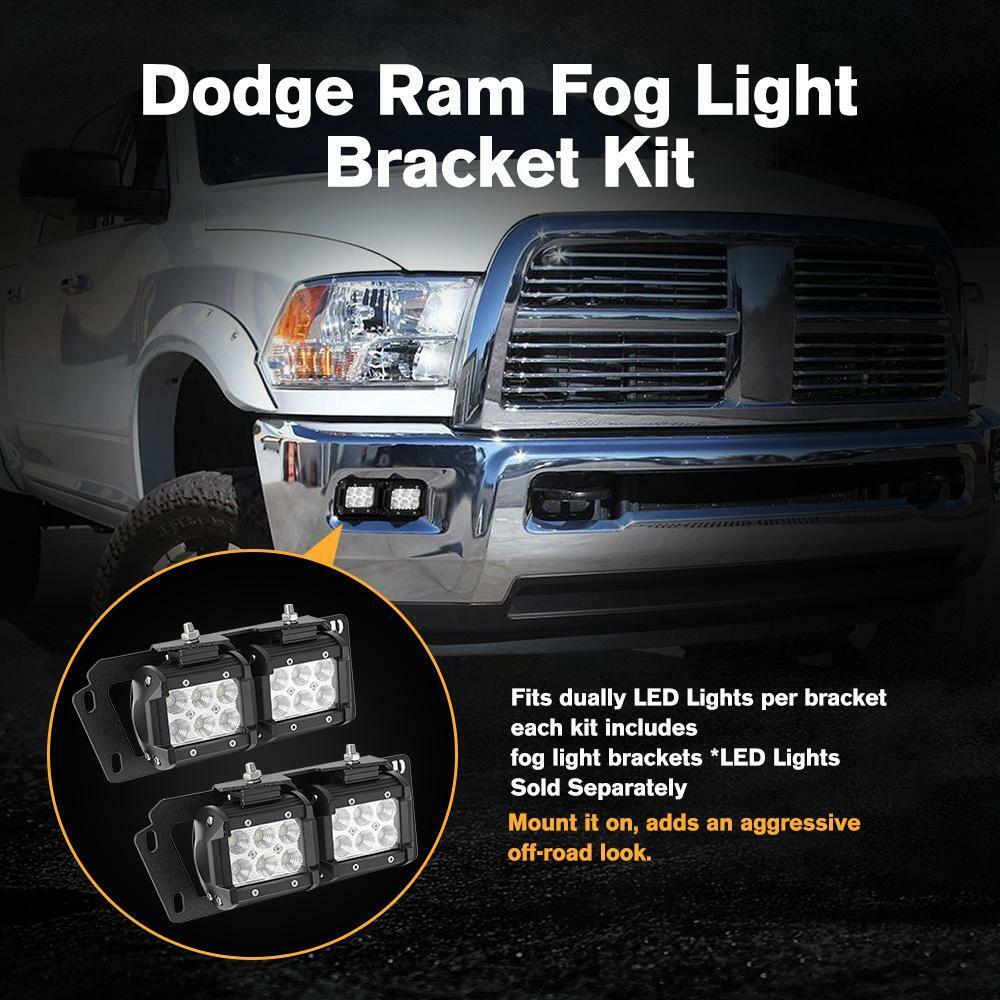 For 2010-2018 Dodge Ram 2500/3500 + 4 INCH LED Pods Fog light Lamp ...