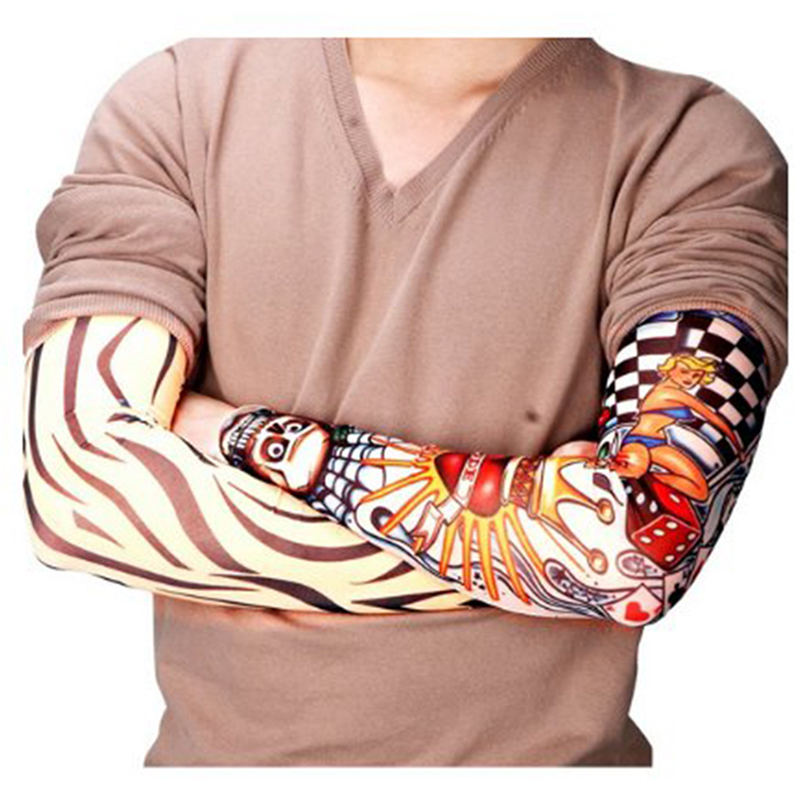 6pcs Fake Nylon Temporary Tattoo Sleeves Arm Stockings Tatoo For Cool ...