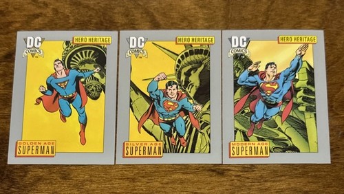 1991 dc comics cards Hero Heritage Superman Lots Of 3 16,17,18 Statue ...