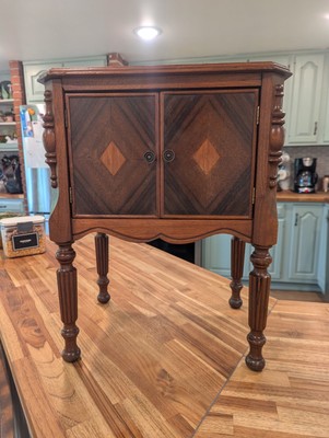 Vintage antique Art Deco wood cigar smoking Table humidor Stand chest ...