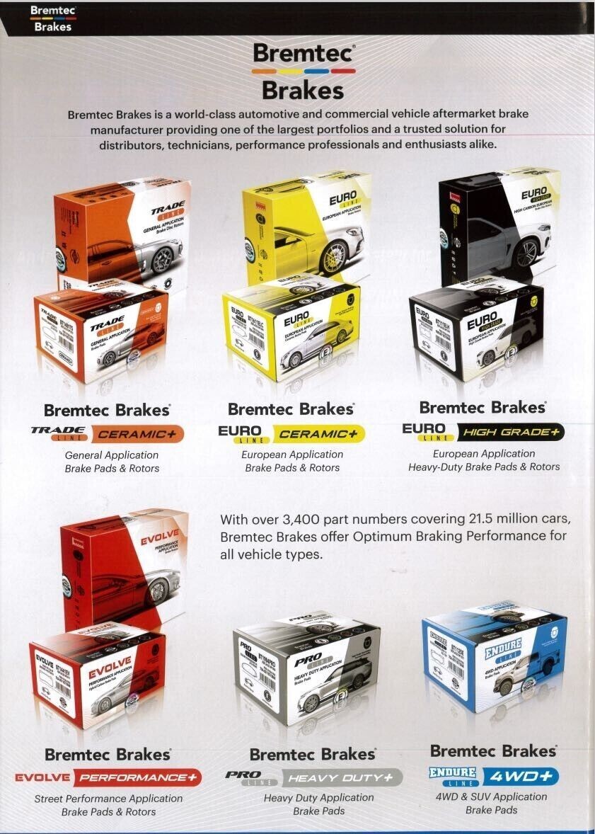 8Pcs Front + Rear Bremtec HD Brake Pads Set for Mitsubishi Pajero NW NX ...