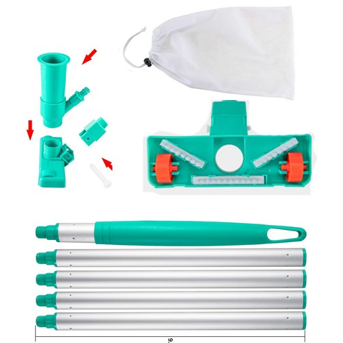 Pool Spa Pond Mini Jet Vac Vacuum Cleaner w/Brush 5 Telescopic Section ...
