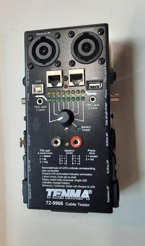 AV Cable Tester TENMA XLR Speakon phono USB RJ45 TRS Jack DMX Audio ...