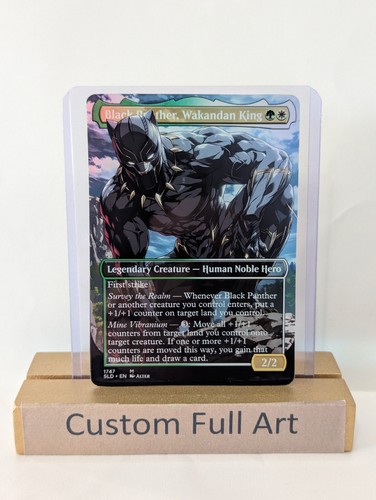Black Panther, Wakandan King Foil Custom sticker on bulk MTG Commander ...