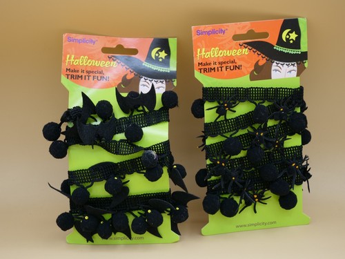Lot Of 2 Simplicity Halloween TR 3D Spiders 1 Yard - Each TRIM IT FUN ...