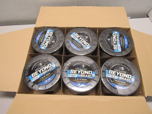 Box of 6 Beyond Braid 2000 Yard 80lb Test Fishing Line Spools- Blue ...
