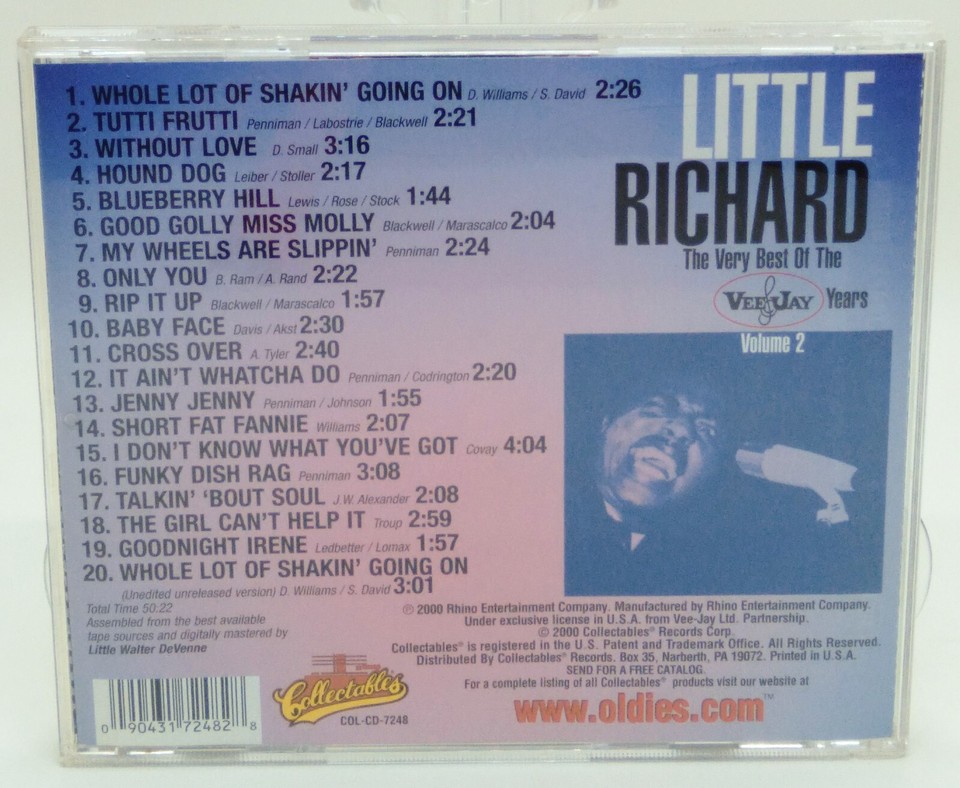 Little Richard - The Best of the Vee-Jay Years Volume 2 (Music CD, 2000 ...