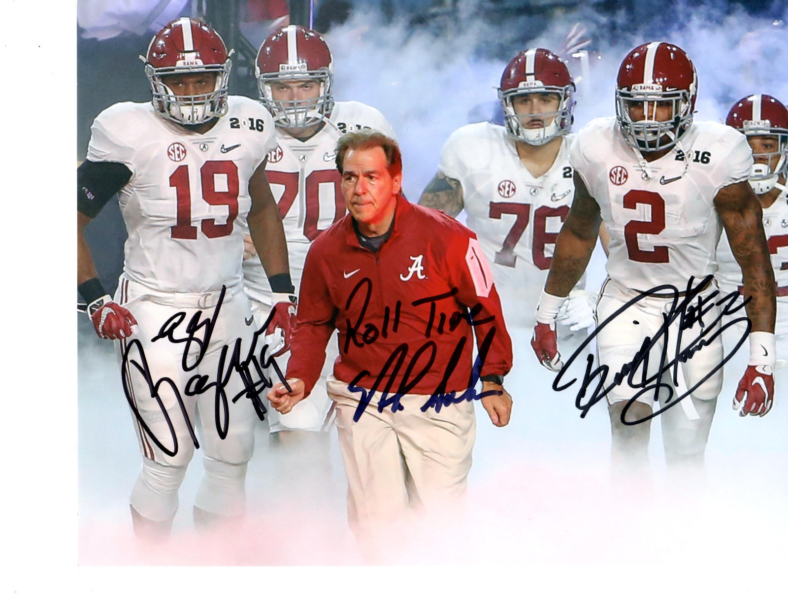 Nick Saban Reprinted autographed signed photo Alabama DERRICK HENRY ...