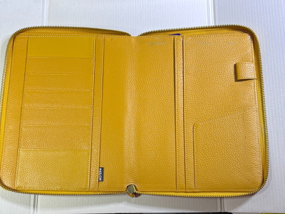 Moterm Zipper Planner Cover, A5 Sz. Pebbled 'Mustard' Color Leather ...