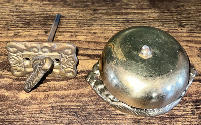 Vintage Victorian Style Brass Manual Key Wind Mechanical Door Bell ...