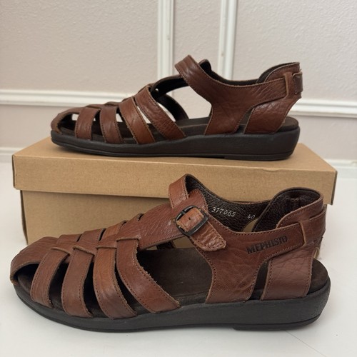 Mephisto Sam Fisherman Sandals Men’s US 7 EU 40 Brown Tan Grain 100% ...